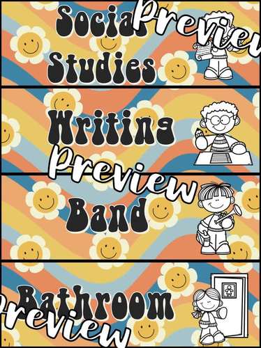 Retro Classroom Schedule Decor by Anh Huynh | TPT