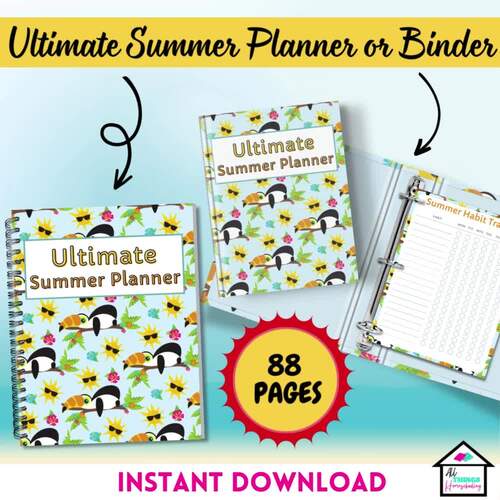 Toucan Ultimate Summer Planner - 88 Pages by All Things Homeschooling