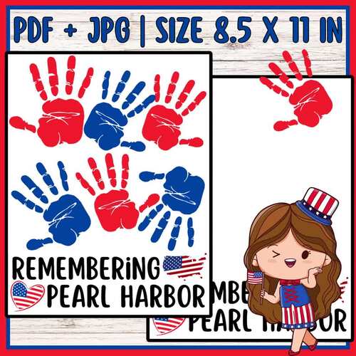Pearl Harbor Day Craft- Poster: Pearl Harbor Day Handprint Art | Pearl ...
