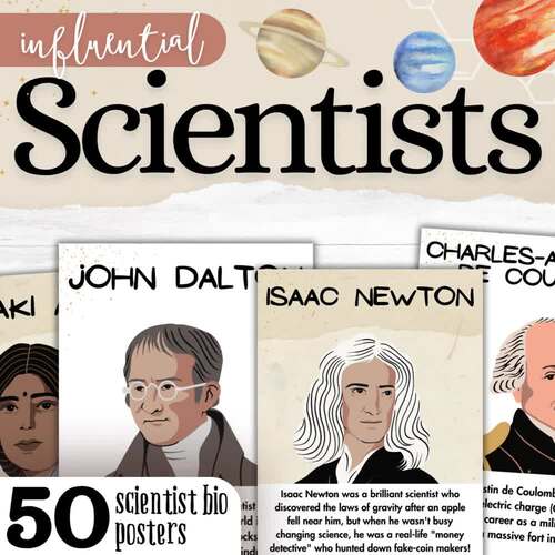 Famous Scientists Biography Posters | STEM Leader Facts Science ...