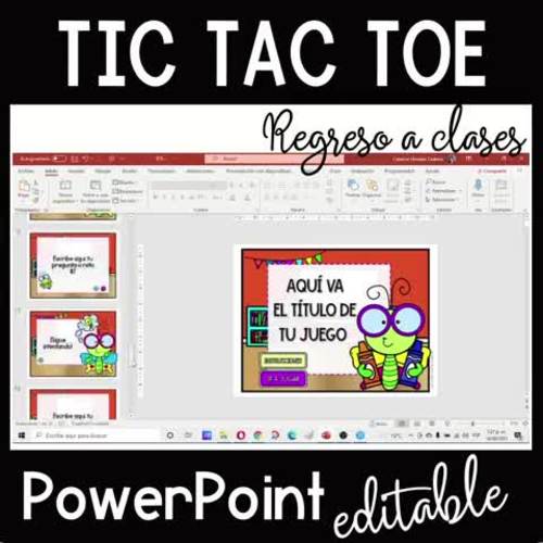 TIC TAC TOE INTERACTIVO EDITABLE POWERPOINT (REGRESO A CLASES - BACK TO ...