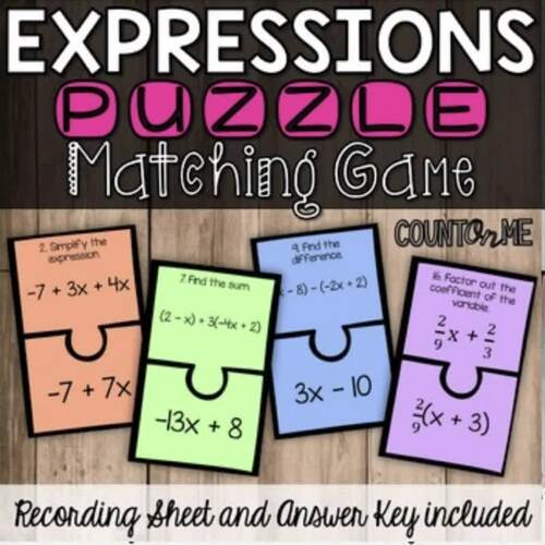 Numerical Expressions and Factors Matching Game by Thriving Teacher Inc