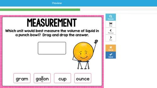 4th Grade Math Test Prep | Customary and Metric Measurement Digital ...
