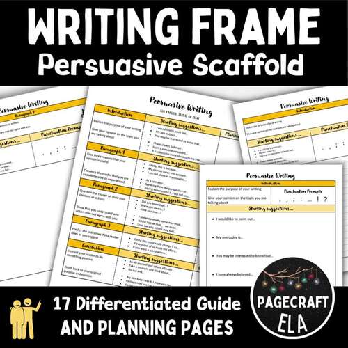 Persuasive or Opinion Writing Scaffold | Five-Paragraph Structured ...
