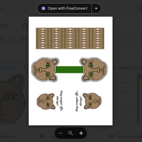 Animal Cartoon Cougar Themed Printable Stationery Set| Notepad| Daily ...