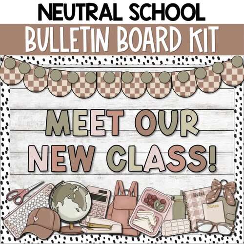 Neutral Boho Welcome Back to School Bulletin Board for Open House ...