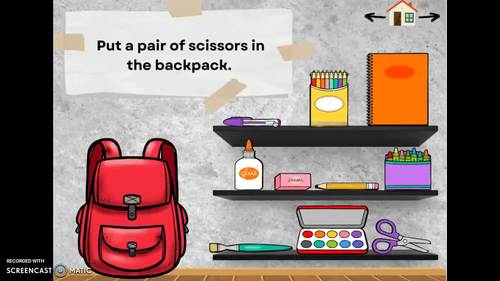 Following One Step Directions BOOM Cards™ Backpack Style - Digital Activity