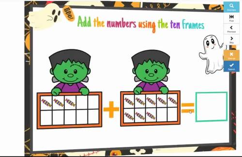 Halloween Math Games Ten Frames Addition To 20 Boom Cards 1st Grade ...