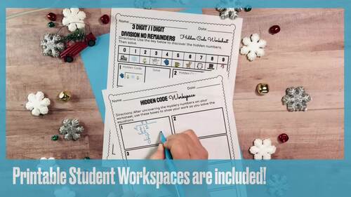 4 NBT 6 Winter Multi Digit Division Word Problems Hidden Code Activity