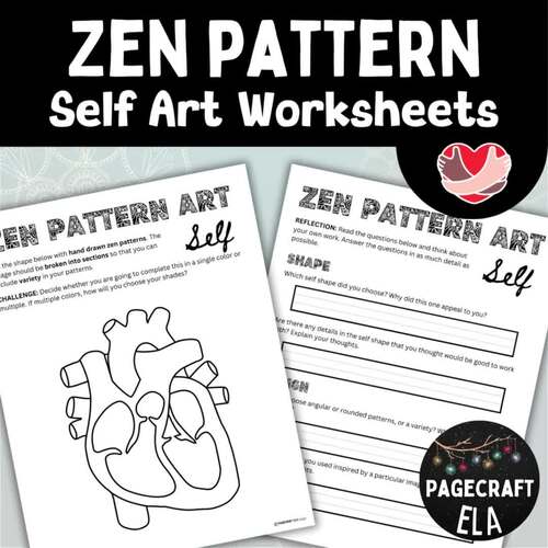 Inspiration and Worksheets for Self Zen Pattern Art by Pagecraft ELA