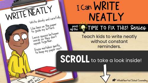 Write Neatly Social Skills Story | Handwriting & SEL Growth Mindset ...