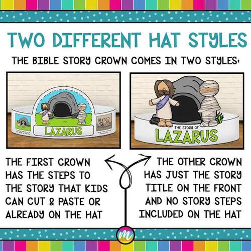 Lazarus Bible Story Paper Crown | Bible Headband Sequencing Story Crown Hat