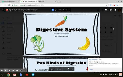 Digestive System Reading Comprehension by Middle School Awesome Academy