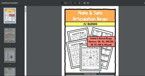 S BLENDS Articulation Bingo, Games Activities, Speech Therapy, Special ...
