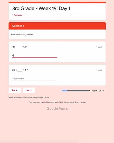 3rd Grade Math Spiral Review DIGITAL Distance Learning Google Classroom