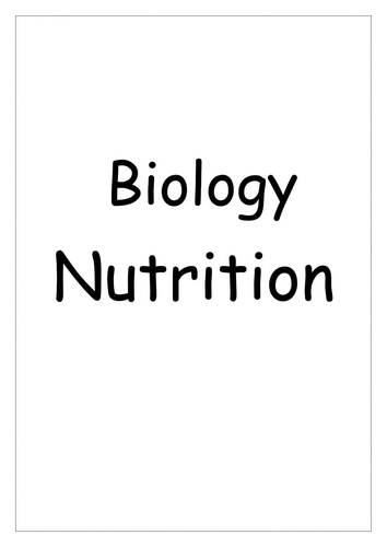 Biology Nutrition Worksheets by Worksheet Whisperer | TPT