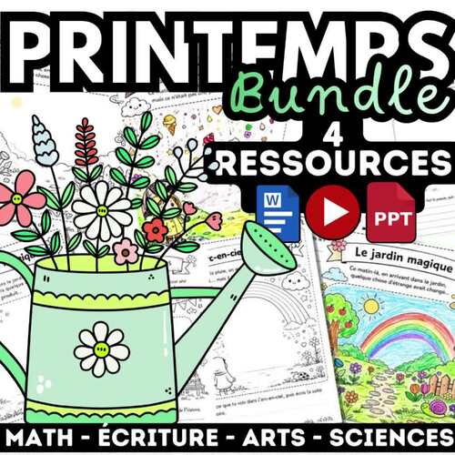 Printemps Activités Françaises Écriture, Coloriage, Bricolage Math ...
