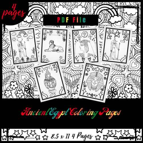 Ancient Egypt Coloring Pages For kids, Egypt Coloring Sheets PDF