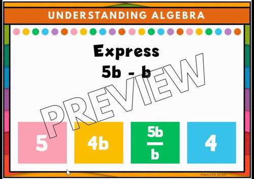 Basic Algebra Practice Questions, Algebraic Expressions Activity Boom ...