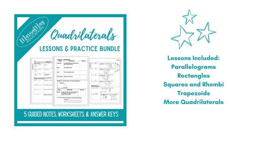 Quadrilaterals *Rect, Squares, Trap, & Rhombi* Notes & Wks Bundle - 5 ...