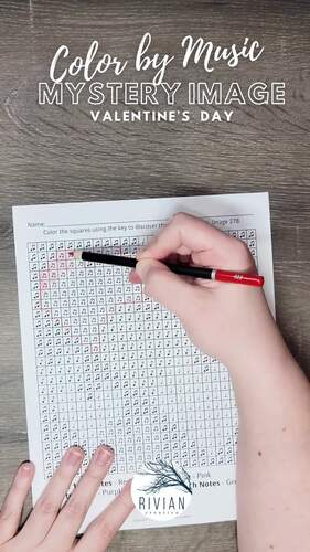 Color by Music Symbol Mystery Images Valentine's Day Music Coloring ...