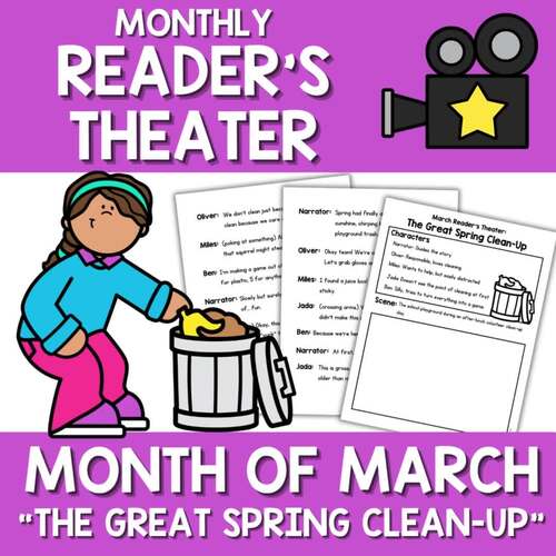 March Readers Theater Script Reading Activity Fun Skit Spring Cleaning Play