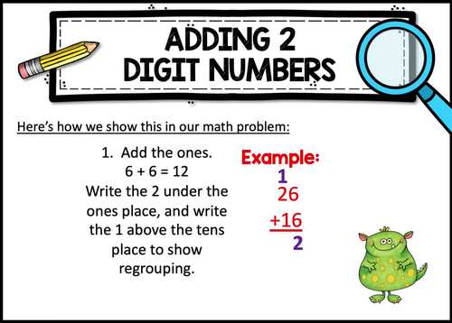 Adding Two Digit Numbers with Regrouping 2nd Grade Math Task Cards