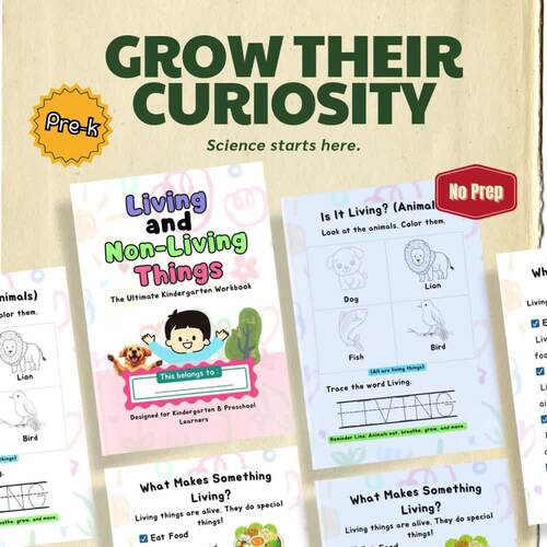 Living and Nonliving Worksheets Kindergarten | Science Activities | No Prep