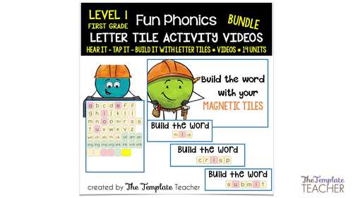 First grade FUN Phonics Word Building Letter Tile Unit 2 Digital ELA ...