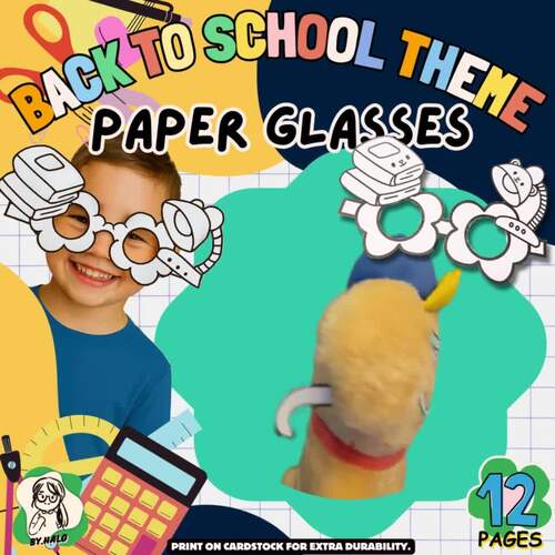 Back to School Craft | Paper Glasses Template |12 Printable Color & Cut ...