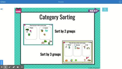 Category sorting speech therapy activity for categories by A Gift of Speech