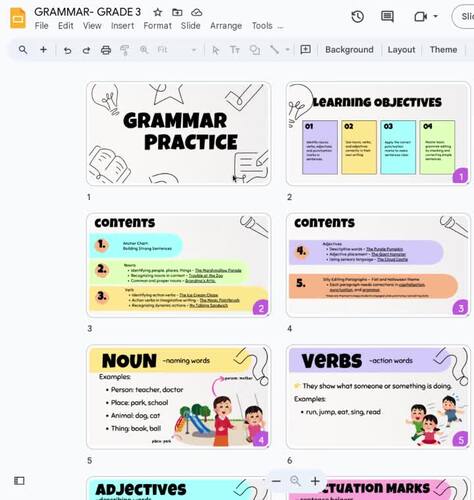 Grammar Practice, Editing - Nouns, Verbs, Adjectives, Digital and Printable