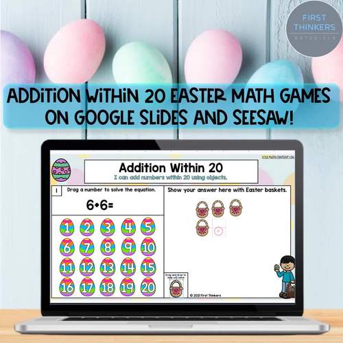 Addition Within 20 Digital Easter Math Games Google Slides Seesaw ...