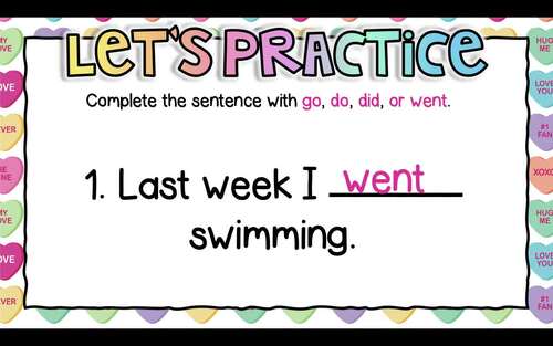 Go, Do, Did, & Went Flap Book + Ppt white board activity+ Quiz by ...