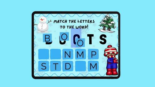 Winter Letter Recognition and 5-Letter Sight Words - Reading Boom Cards