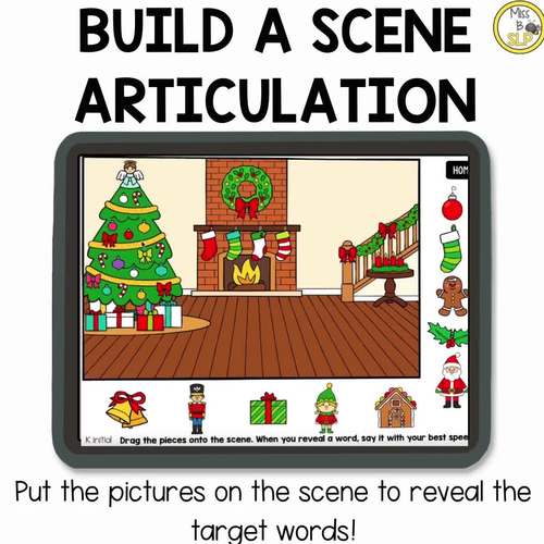 Christmas Articulation Build a Scene - Digital Boom Cards by Miss B SLP
