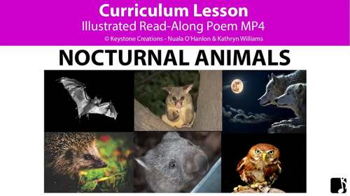 'NOCTURNAL ANIMALS'(Grades Pre-K - 6) ~Curriculum Poem Video l Distance ...