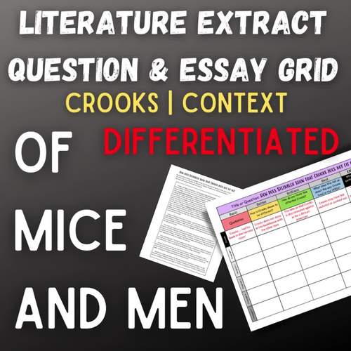 Of Mice and Men | Crooks | Literature Extract Question and Essay ...