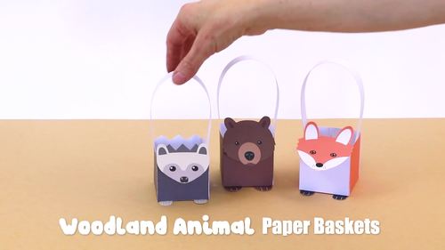 Woodland animal baskets by Super Fun Printables | TPT