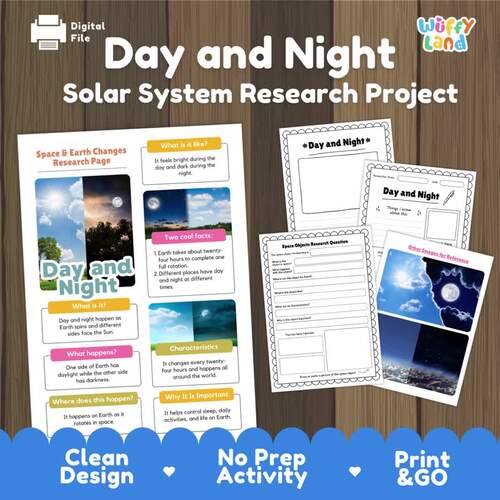 Day and Night Solar System Research Project | Earth's Rotation Science ...