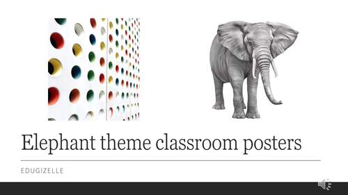 Elephant theme classroom posters by Gizelle Geyer | TPT