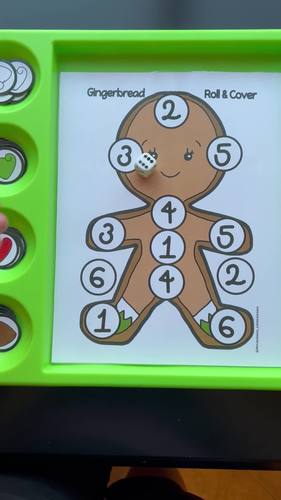 Gingerbread Roll and Cover Math Game by Mrs Jackson's Little Learners