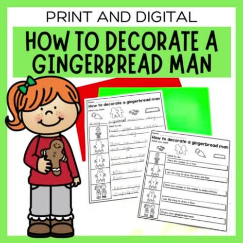 How To Decorate A Gingerbread Man | Sequencing Worksheets & Digital ...