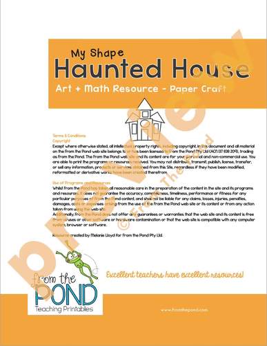 Halloween 2D Shape Craft | Haunted House Math Activity by From the Pond