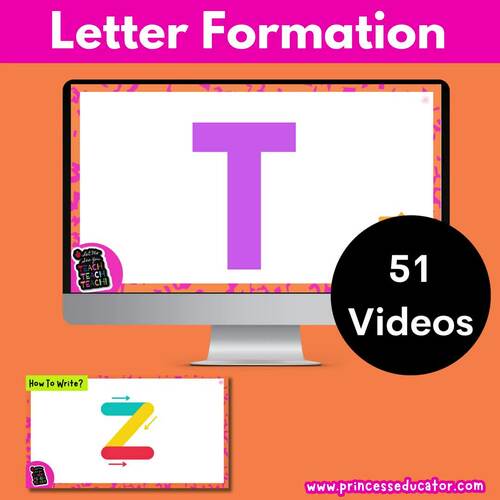 Letter Formation Video Set by Princess Educator | TPT