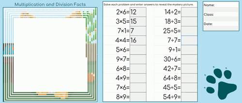Multiplication and Division Facts | Mystery Picture Bundle | Distance ...