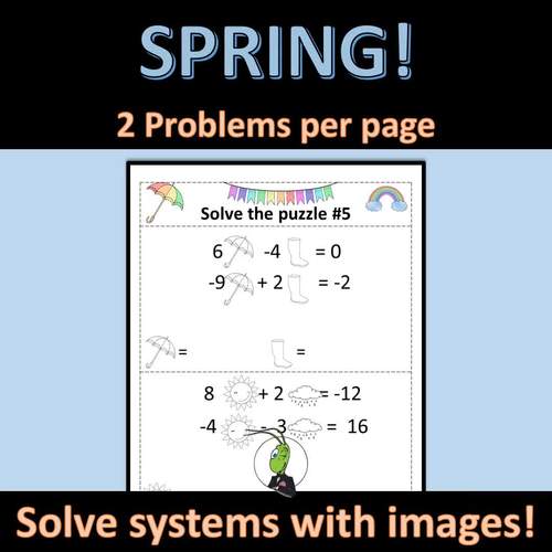 Spring Systems of Equations with Logic Puzzles and Pictures for Algebra