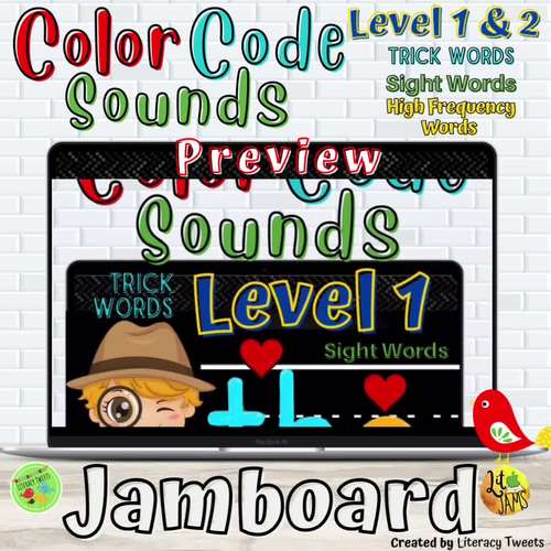 First Grade Phonics - Trick Word Color Code - Digital - Level 1 & 2 Bundle