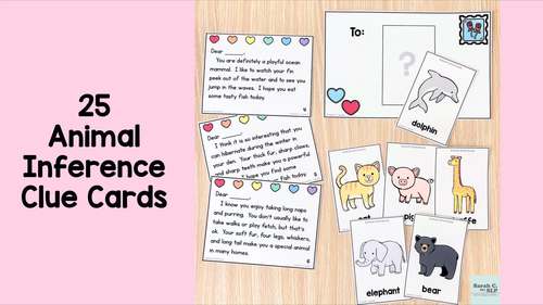 Valentine's Day Animal Inference Clues Activities for Language | TPT