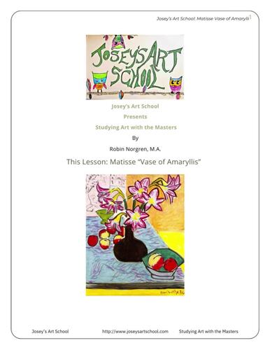 Henri Matisse Art Lesson Vase of Amaryllis History Lesson | TPT